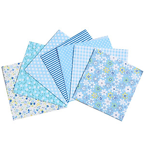 Pofik 70Pcs No Repeat Design Squares Quilting Fabric Bundles, 9.8"x9.8"(25x25cm) 100% Cotton Printed Floral Craft Fabric, Precut Multi-Color for Patchwork DIY Craft Sewing