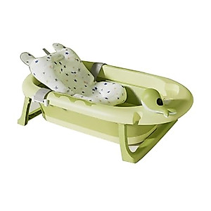YQDDM Foldable Dog pet Bathtub,Portable Bathtub for Dogs,Dog Bathtub with Thermometer and Cushion,for Cats and Dogs(Green)