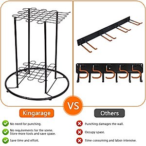 Garage Storage, Tool Storage Rack, Garage Organization, Organizes up to 40 Long-Handled Tools, Yard Tool Holder Organizer for Garage, Garden, Shed Storage Organization, Heavy Duty Steel, Black