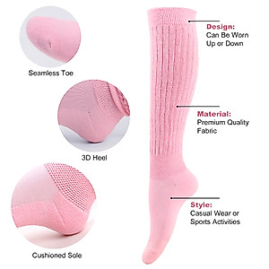 UTTPLL Women Slouch Socks, Girls Scrunch Socks, Heavy Warm Winter Thick Socks Boot Socks Long Chunky Baggy 80s 90s Socks White One Size