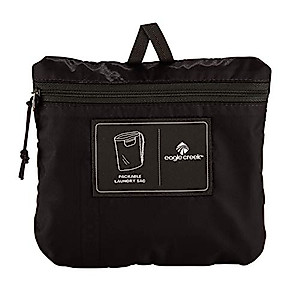 Eagle Creek Pack-It Isolate Travel Laundry Bag - Ultra-Lightweight and Odor- and Water-Resistant with Drawstring Cinch Closure, Packs Into its Own Zipper Pocket, Black