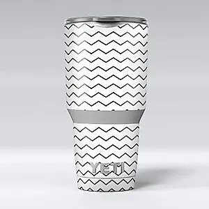 Design Skinz Slate Black Horizontal Chevron Pattern - Skin Decal Vinyl Wrap Kit Compatible with The Yeti Rambler Cooler Tumbler Cups