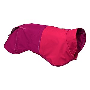 Ruffwear, Sun Shower Dog Raincoat, All-Weather Jacket, Waterproof, Windproof & Lightweight, Hibiscus Pink, Large