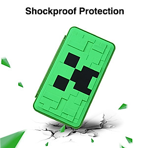TIKOdirect Game Card Case for Nintendo Switch/SD Cards, Storage 24 Switch Game Cards Portable Holder Pretty Cute Hard Shell with Magenic Closure, Green