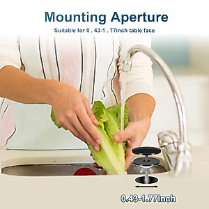 Sink Hole Cover Black, 2" Stainless Steel Kitchen Sink Hole Cap Faucet Hole Cover Leakproof Black Stopper Hole Cover for Sink Tap Hole Plug