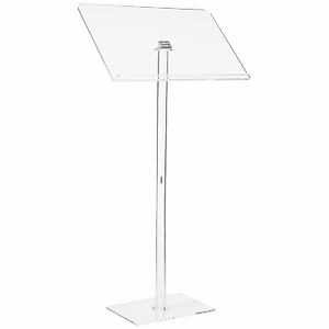 Goyappin Acrylic Podium Stand, Clear Podium,Pulpits for Churches,Transparent Presentation Lectern,for Churches, Weddings, Classroom, Conference ,23.6" L x 15.7" W x 42.3" H