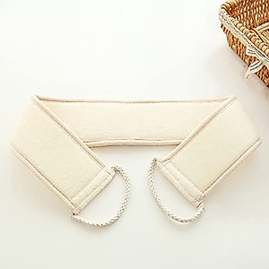 Exfoliating Back Scrubber for Shower, Bath Shower Scrubber for Men and Women, Dual Side Handle Body Washer, Exfoliating Texture Scrubbing Pad, Body Scrubber to Deep Clean Relax Your Body Beige