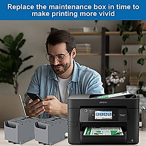 Osinkjet T6715 T6716 Ink Maintenance Box Remanufactured for Workforce Pro WF-3820 WF-4730 WF-C5790 WF-C5710 WF-4820 WF-4830 WF-M5299 WF-M5799 WF-C5290 WF-4740 ET-8700 EC-4040 EC-4030 Printer(2 Pack)
