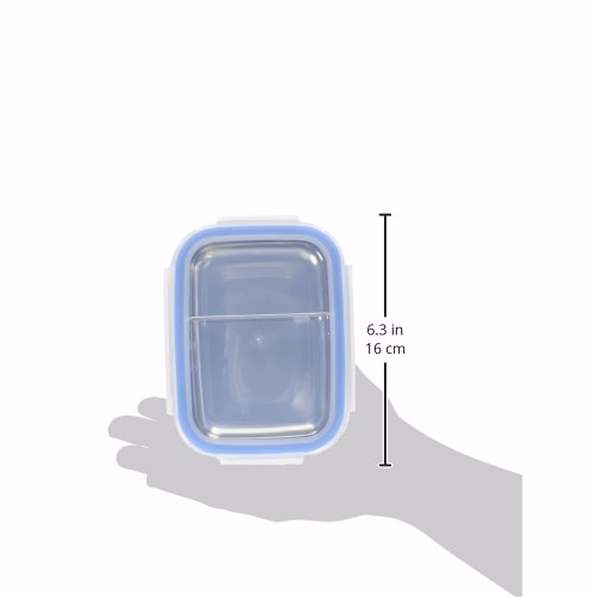 Innobaby Keepin' Fresh Stainless Steel Divided Bento Snack Box with Lid for Kids and Toddlers BPA Free, 11 oz., Blue