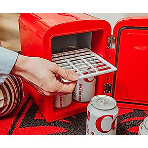 Marvel Comics Spider-Man 4-Liter Mini Fridge Thermoelectric Cooler With Light-Up Eyes | Holds 6 Cans | Small Refrigerator Drink Cooler for Soda, Beer, Skincare