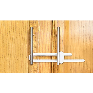 Dreambaby Slimline Slide Lock for Baby Proofing - Child Safety Cupboard Handle Locks - Suitable for Thinner Handles & Knobs - White - 2 Pack