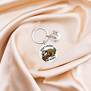 Ikacvb Cute Sloth Keychain Funny Sloth Gifts For Women Girls Sloth Lovers Birthday Gift Novelty Sloth Animal Keychain Gift Jewelry Small Sloth Party Favors Charm Car Key Chain Gifts