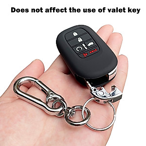 TANDRIVE Key Fob Cover for (5 Buttons) Honda 2022 2023 2024 2025 Civic Accord HR-V Pilot CR-V, Silicone, 2-Pack, Black