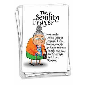 NobleWorks - Pack of 3 Hilarious Birthday Greeting Cards with Envelopes (1 Designs, 3 Each) - Senility Prayer C9046BDG-C3x1