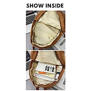 JHTPSLR Dark Academia Aesthetic Backpack Canvas Backpack Vintage Aesthetic Backpack Laptop Backpack Book Bags Casual Daypack (Dark Green)