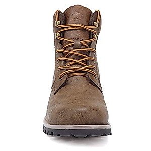 EYUSHIJIA Men's Hiking Boots Waterproof Outdoor Mid Ankle Lightweight Snow Shoes Trekking Trails(11, Brown-07-Fur Lining)