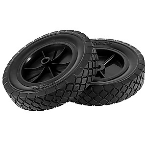 HOIGON 4 PCS 8 x 1.75 Inch Solid Rubber Hand Truck Wheel, Universal Replacement Tires Wheels for 1/2 Inch Axle, Lawn Mower Wheels for Garden Recliner, Dolly, Compressor, 110 LBS Load Capacity