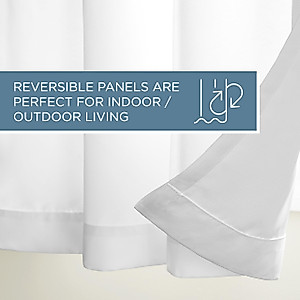 Exclusive Home Cabana Solid Indoor/Outdoor Light Filtering Grommet Top Curtain Panel Pair, 54"x108", Winter White