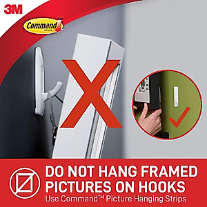 Command Medium Utility Hooks, Damage Free Hanging Wall Hooks with Adhesive Strips, No Tools Wall Hooks for Hanging Christmas Organizers, 2 White Hooks and 4 Command Strips