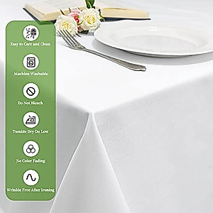 12 Pack White Tablecloths for Rectangle Tables Stain and Wrinkle Resistant Washable Polyester Tablecloth 60 x 102 Inch Table Cloth Rectangle Table 6 Foot Rectangle Table Cloth for Wedding Party