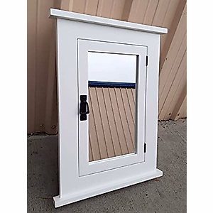 White Mission Recessed Medicine Cabinet/Black Hardware