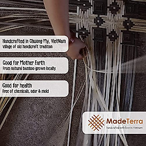 Mother of Pearl Inlay Round Serving Tray | Coffee Table Wooden Tray w Insert Handles - Luxury Decorative Platters for Party, Dinner, Breakfast in Bed - by MadeTerra (Round-Teal)