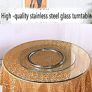 WEBUP Round Glass Tabletop Lazy Susan Rotating Serving Tray Heavy Duty Turntable For Dining Table, 26in/30in/34in/38in Large Swivel Plate, Transparent (Size : 78cm/30inch)