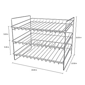 Lavish Home 3-Tier Can Dispenser-Organizer Holds 36 Standard Jars, Food or Soda Cans-For Kitchen Pantry, Countertops, Cabinets, Fridge-Storage Rack