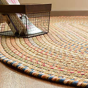 Super Area Rugs Roxbury American Made Braided Rug for Indoor Outdoor Spaces, Straw Beige/Natural Multi, 2' X 3' Oval