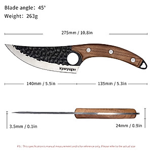 kyoryuger Fish Scale Knife Kitchen Knives Japanese Chef Knife Pro Kitchen Knife 8 Inch Chef's Knives High Carbon Stainless Steel Sharp Paring Knife with Ergonomic Handle, Useful Kitchen Gadgets