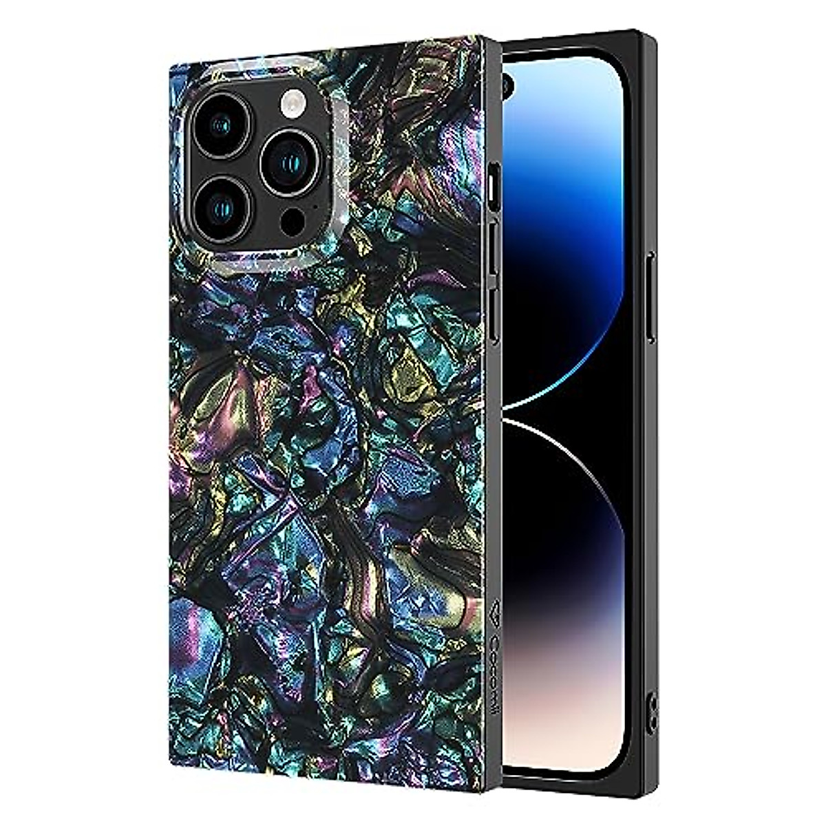 Cocomii Square Case Compatible with iPhone 13 Pro - Slim, Glossy, Opalescent Pearl, Iridescent Glitter, Easy to Hold, Anti-Scratch, Shockproof (Abalone)