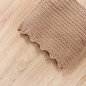 Toddler Baby Girl Summer Clothes Flower Halter Crop Top Rainbow Flared Pants Bell Bottoms Cute Boho Birthday Outfit (Khaki Boho, 6-12 Months)