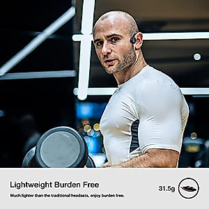 ROPASOMIC Bone Conduction Headphones, Open Ear Wireless Earphone Bluetoeth Headset with 12 Hours Playtime IP55 Sweatproof Built-in Mic,Perfect for Running Cycling Hiking and Workouts(DarkBlack)