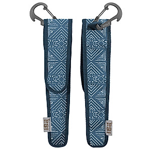 TO GO WARE Premium Reusable Bamboo Utensil Travel Set | Includes Fork, Knife, Spoon, Chopsticks, & Carabiner Clip | Made from Sustainable Materials | Eco-Conscious | Shibori Moon (Pack of 1)