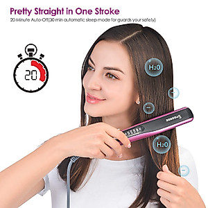 Hair Straightening Brush - Professional Ceramic, Fast Heating, 6 Temp Settings, Anti-Scald Design, 20 Min Auto-Off - Perfect for Home, Travel & Salon Use, Achieve Sleek and Smooth Hair