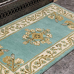 Minuteman International Winter Green Jardin Wool Hearth Rug, Rectangular