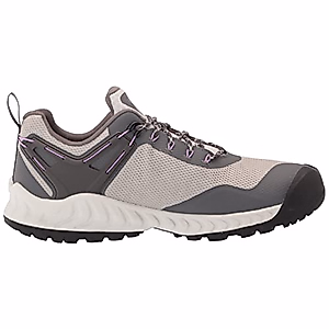 KEEN Women's-NXIS Evo Low Height Waterproof Fast Packing Hiking Shoes, Steel Grey/English Lavender, 9