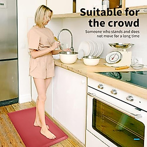 Art3d Anti Fatigue Mat - 1/2 Inch Cushioned Kitchen Mats - Comfort & Non Slip Cushion for Standing Desk, Office or Garage Floor (17.3"x28", Red)