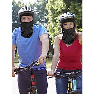 SATINIOR 6 Pieces Ski Mask for Men Balaclava Full Face Cover UV Sun Protection Cooling Neck Gaiter Clothing Scarf Bandana(Black,Ice Silk)