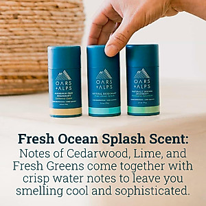 Oars + Alps Aluminum Free Deodorant for Men and Women, Dermatologist Tested and Made with Clean Ingredients, Travel Size, Variety, 3 Pack, 2.6 Oz Each