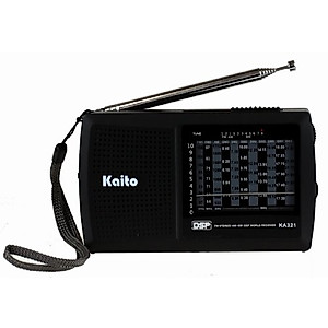 Kaito KA321 Pocket-Size 10-Band AM/FM Shortwave Radio with DSP (Digital Signal Processing), Black