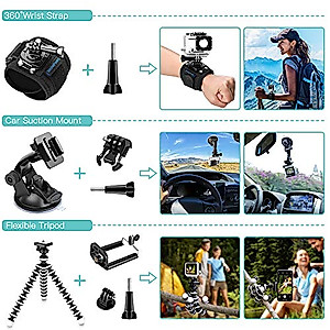 SmilePowo 48-in-1 Accessories Kit for GoPro Hero 11 10 9 8 Max 7 6 5 4 3 3+ 2 1 Black GoPro 2018 Session Fusion Silver White Insta360 DJI AKASO APEMAN YI Campark XIAOMI Action Camera (Carrying Case)