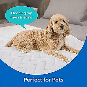 MIGHTY MONKEY Leakproof Absorbent Washable Incontinence Pad, Slip-Resistant Bed Pads, Reusable Underpads, 52x34, Waterproof Soft Quilted Cotton Mattress Protector, Oeko-TEX, Elderly, Adults, Kid, Pet