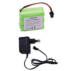 Parts & Accessories 7.2V 3000mah NI-MH Battery Pack X Model with Charger Set for Remote Control Electric Toy Tool Boat Toy Accessories 7.2V Battery - (Color: 1B EU)