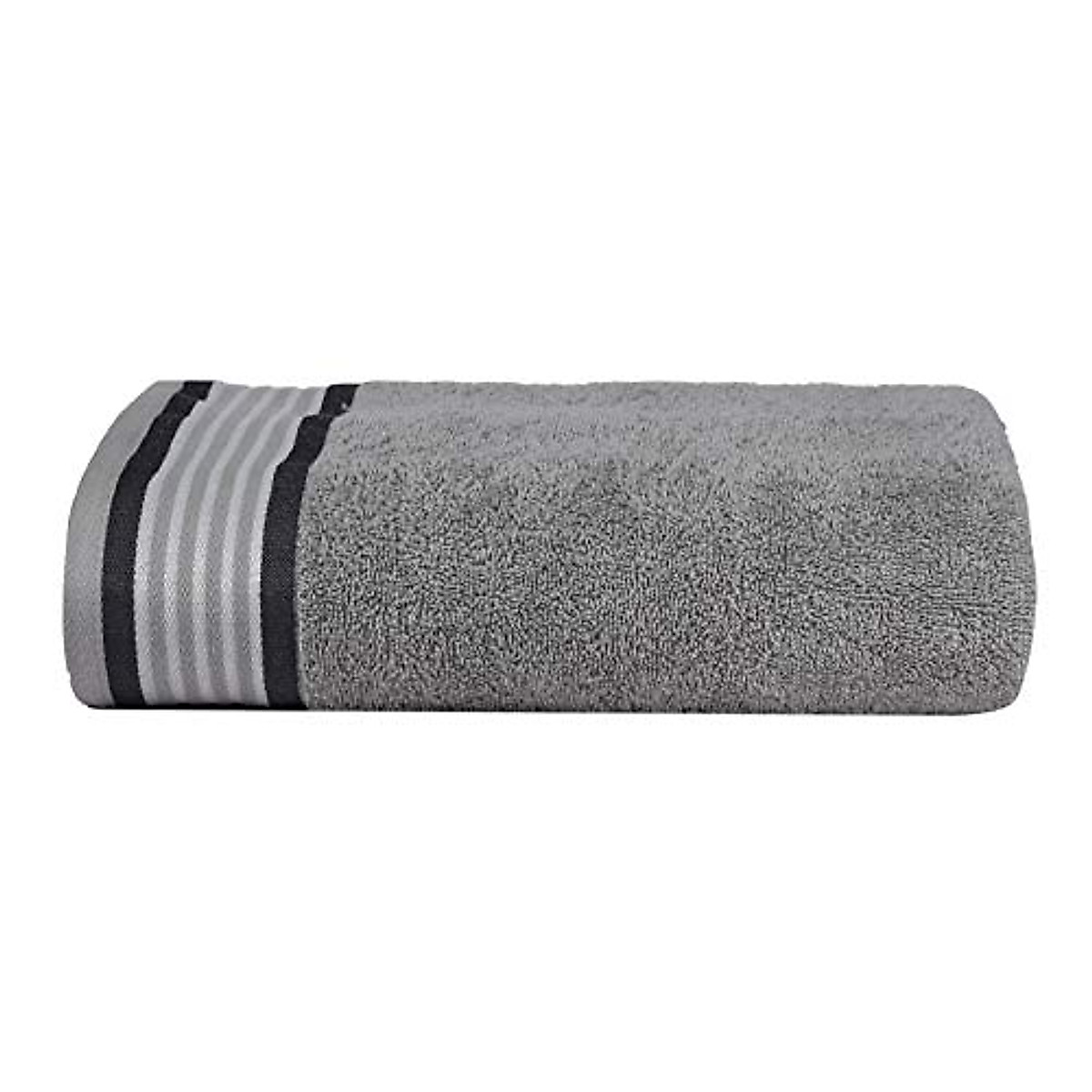 CASA COPENHAGEN Designed in Denmark 550 GSM 2 Large Bath Towels 2 Large Hand Towels 2 Washcloths, Super Soft Egyptian Cotton 6 Towels Set for Bathroom, Kitchen & Shower - Granite Grey & Mirage Grey