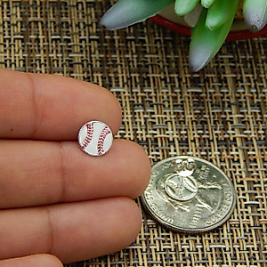 ICYROSE Hypoallergenic Sterling Silver Baseball Stud Earrings (Nickel Free) 19460