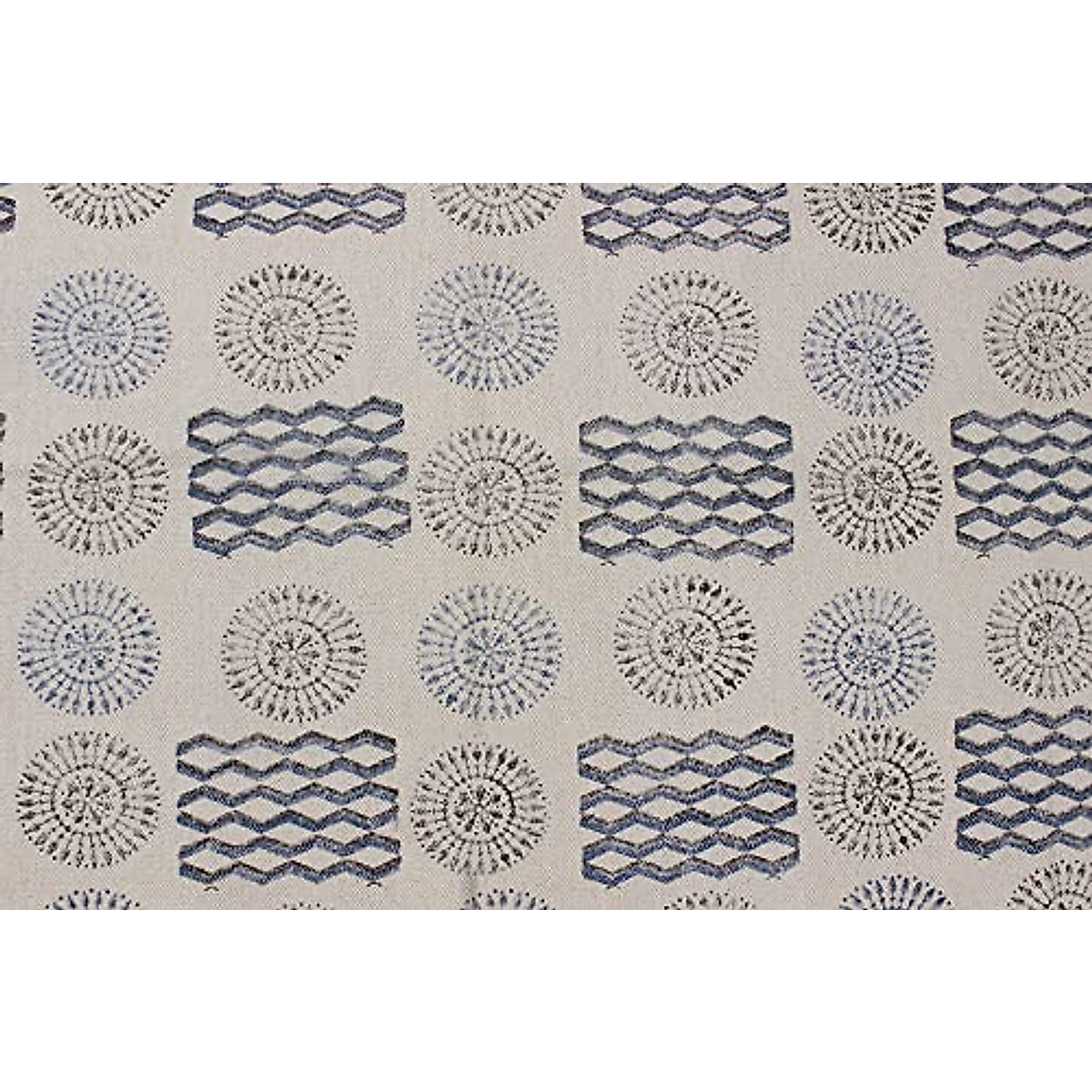 Casavani Hand Block Printed Rug Abstract Blue & Beige Tassel Rug Easy Care Washable Rugs for Doormat Entryway Living Room Bedroom Hallway Balcony 2.6x8 Feet Runner