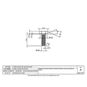 Allied Titanium 0000987, (Pack of 20) 1/4-20 X 3/4 UNC Titanium Hex Head Bolt, Grade 2 (CP)