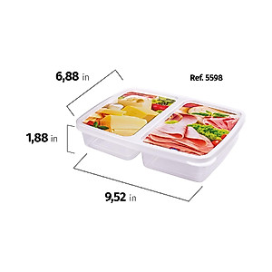 BRAZILIAN CORNER Deli Meat, Ham and Cheese Slice Storage Container with Lid, 37.1 Fl Oz, 2 Parts Plasutil | Reusable Bacon Keeper Container, Preserves Freshness & Flavor BPA-Free