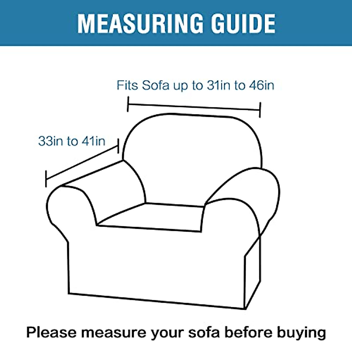 H.VERSAILTEX Chair Cover 1-Piece Stretch Couch Covers for 1 Cushion Couch Sofa Cover Spandex Non Slip Soft Form Fit Furniture Protector with Elastic Bottom (Chair, Navy)